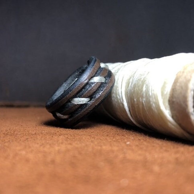 Leather Ring - Etsy