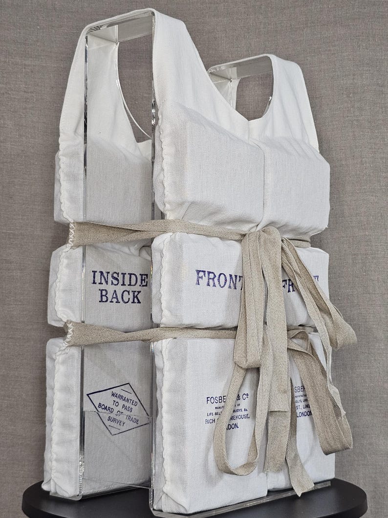 1912 RMS Titanic Fosbery Life Jacket Replica, Original Linen Materials ...