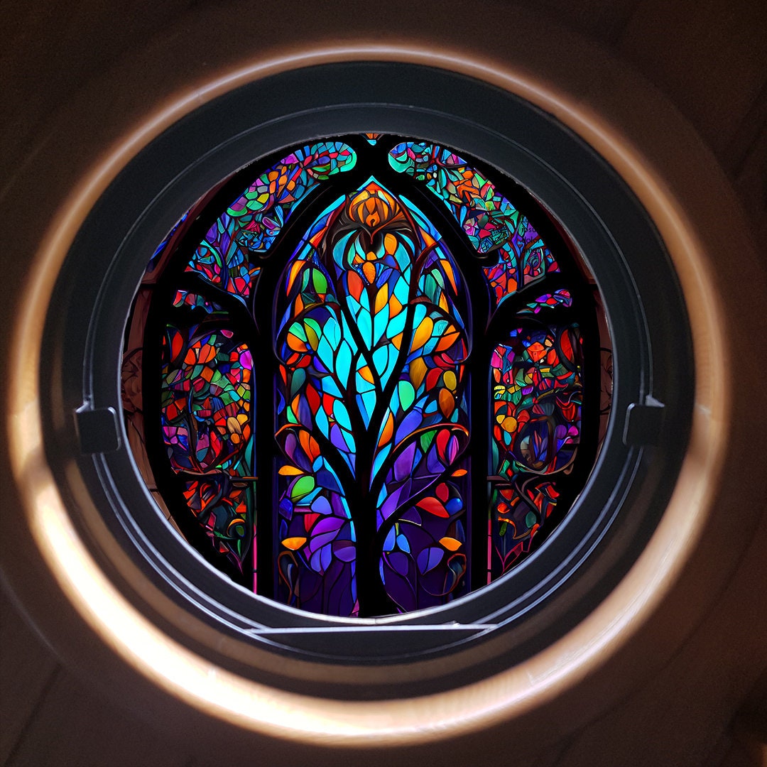 Stained Glass, Window Cling, Sticker, Film, Decal, Static, Privacy ...