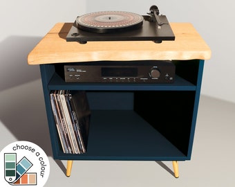RECORD/VINYL/MEDIA Unit Live Edge English Oak Custom Colour - Etsy