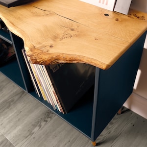 RECORD/VINYL/MEDIA Unit | Live Edge English Oak | Custom Colour - Etsy