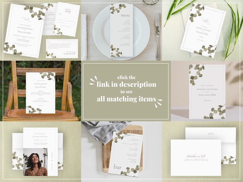 Wedding Namecards and Table Number Signs 4-pc Set Including 3 Name Card ...