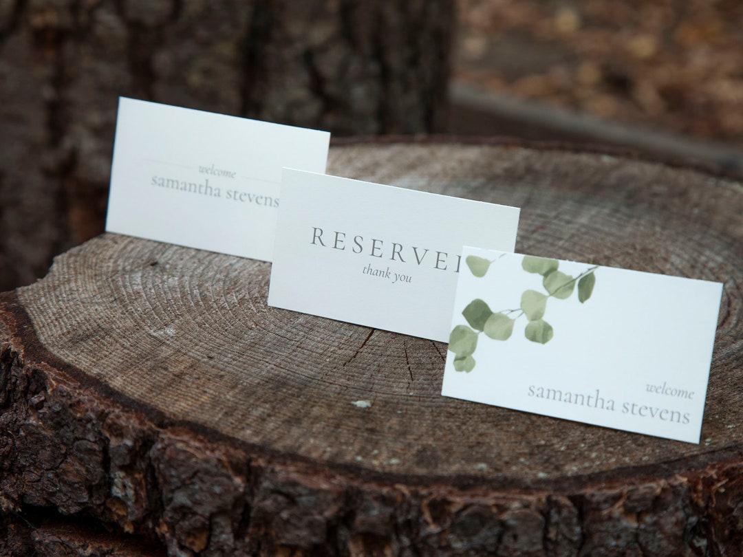 Wedding Namecards and Table Number Signs 4-pc Set Including 3 Name Card ...