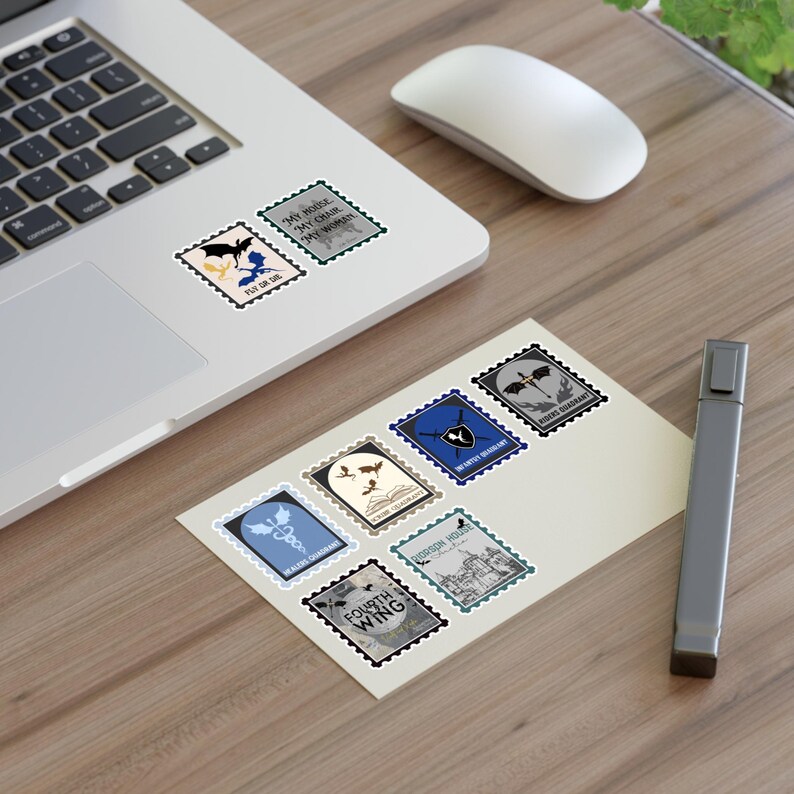Fourth Wing Inspired Stamp Sticker Sheet | 8 Pack Fantasy Bookish ...
