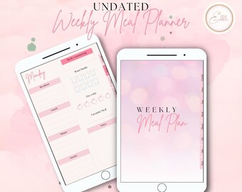 Undated Weekly Meal Plan Digital Planner Etsy