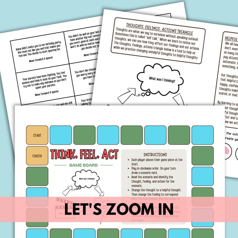 CBT Game: Mental Health Cognitive Behavioral Therapy Activity for Kids ...