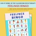 Feelings Emotions Bingo Therapy Game, Kids Therapy Activity, Emotion ...
