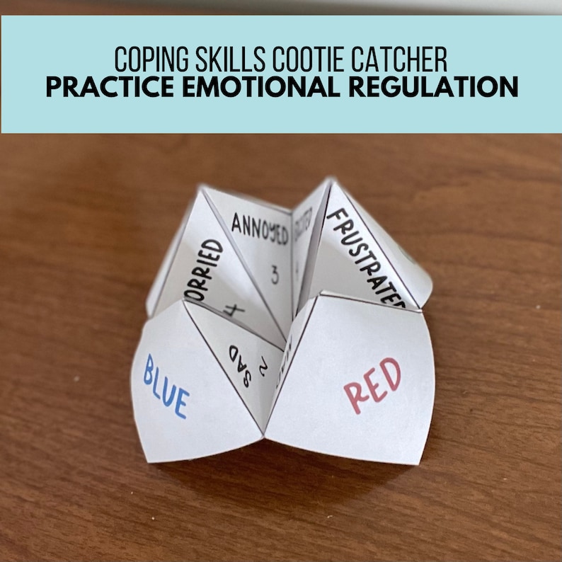 Coping Skills Cootie Catcher Fortune Teller: Kids Mental Health Therapy ...