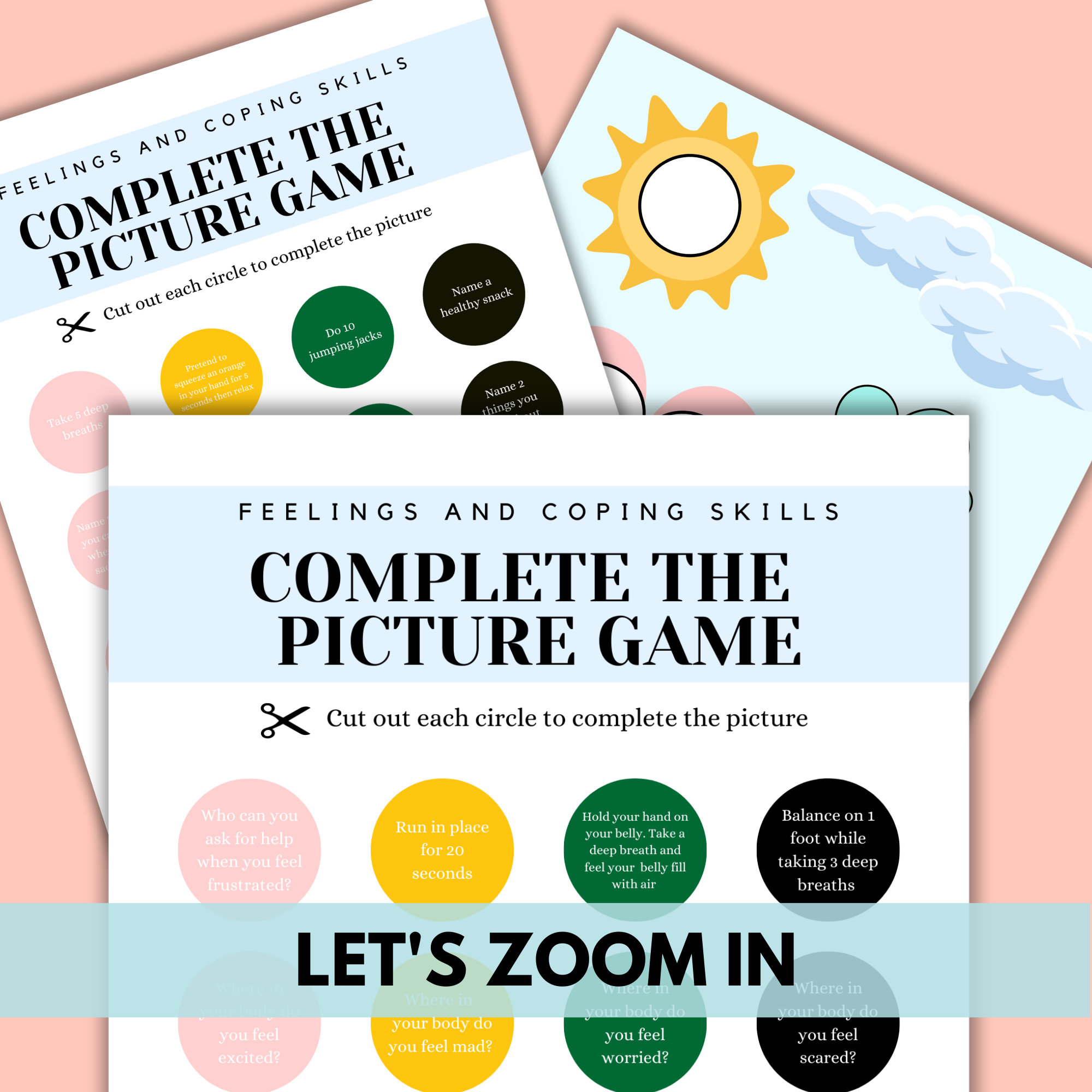 Coping Skills Printable, Feelings Activity, Mental Health Game, Anxiety ...