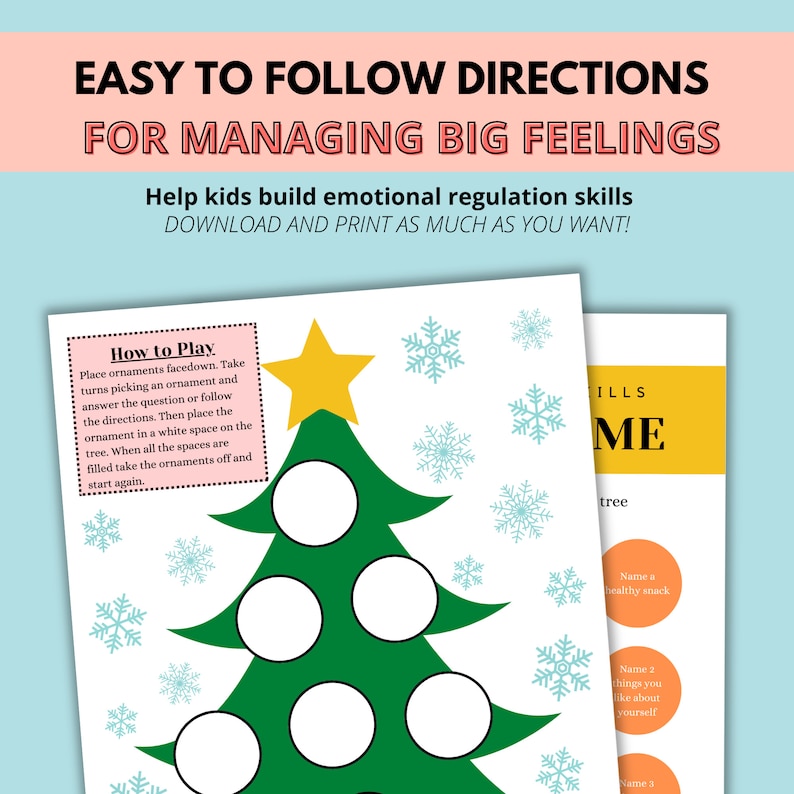 Holiday Kids Therapy Feelings Game, Coping Skills Counseling Activity ...