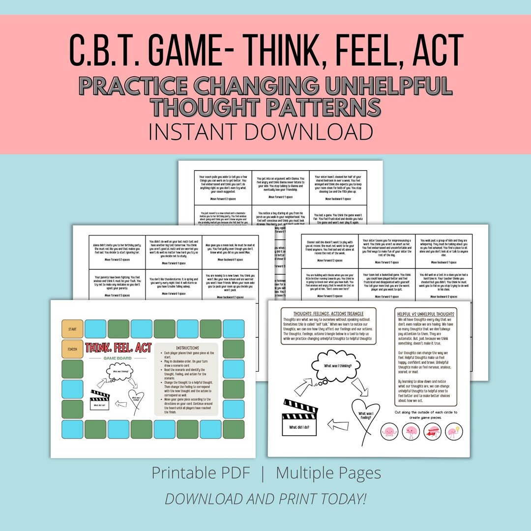 Cognitive Behavioral Therapy Game, Mental Health Therapy Activity ...