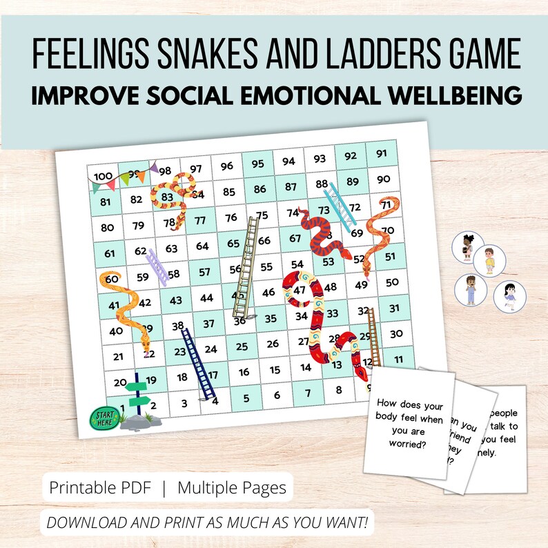 Feelings Game, Play Therapy Activity, Counseling Printable, Kids Group ...