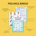 Feelings Emotions Bingo Therapy Game, Kids Therapy Activity, Emotion ...