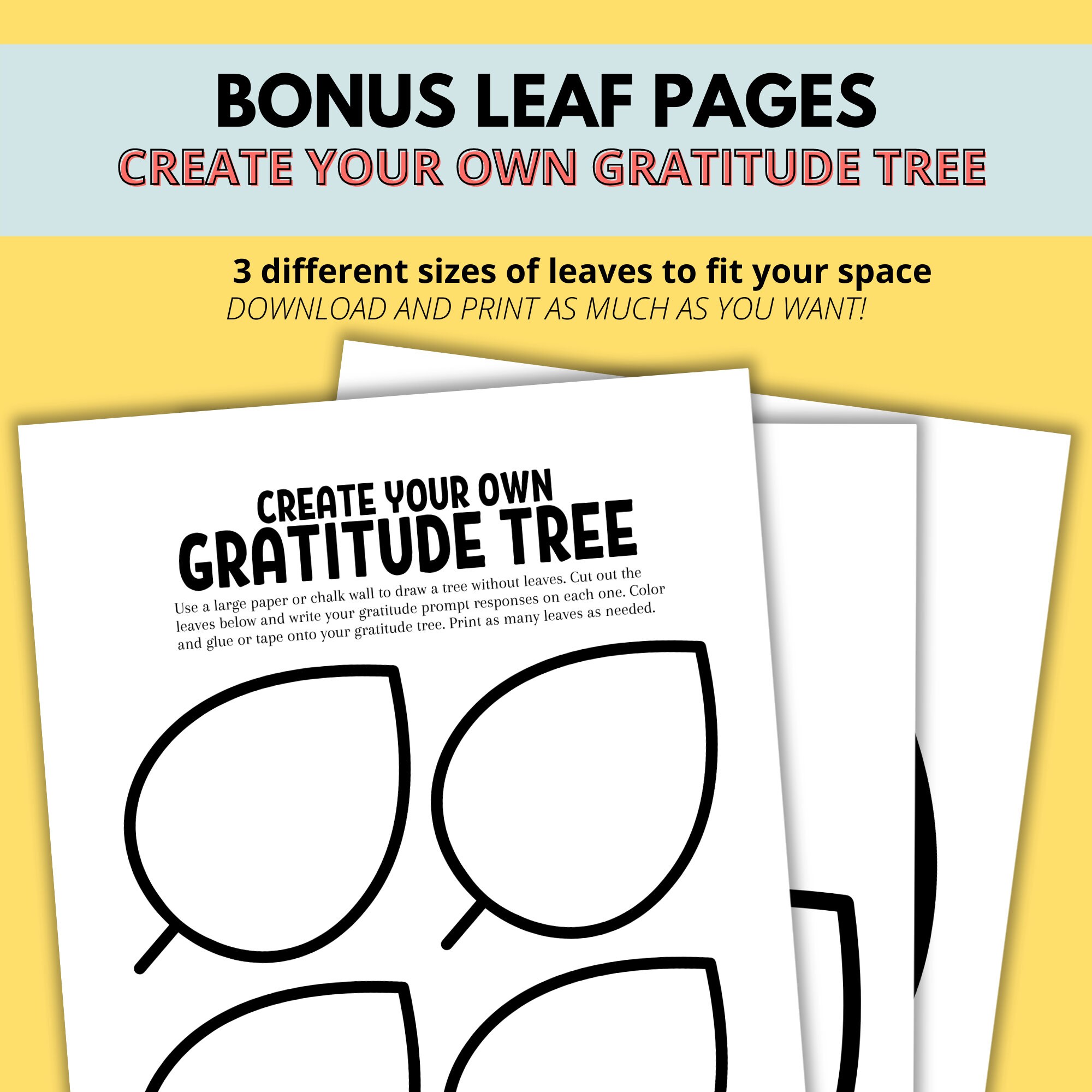 30 Days of Thanks, Gratitude Printable Cards, Family Devotional ...