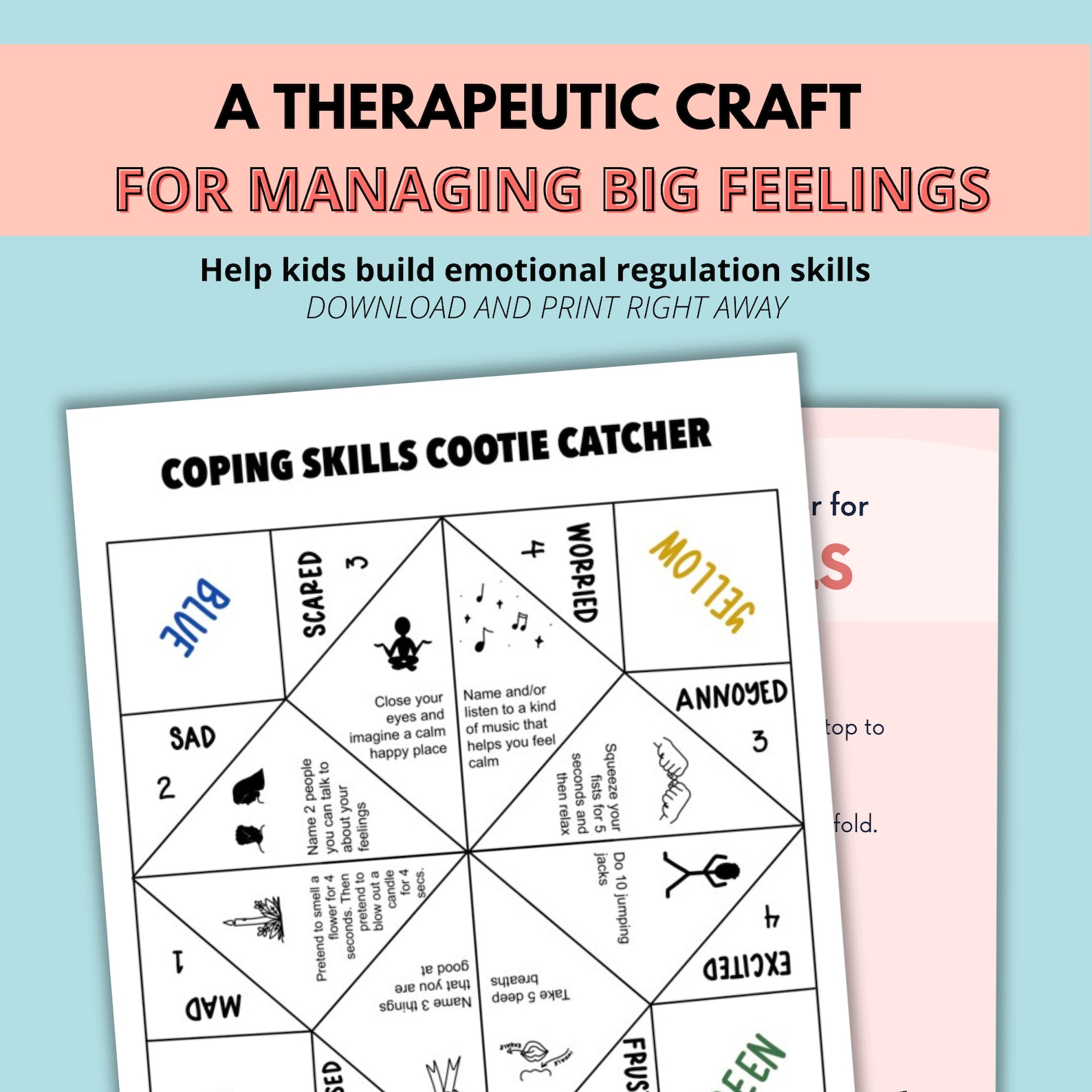Kids Therapy Craft Activity, Therapy Resources, Coping Skills Game ...
