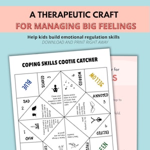 Coping Skills Cootie Catcher Fortune Teller: Kids Mental Health Therapy ...