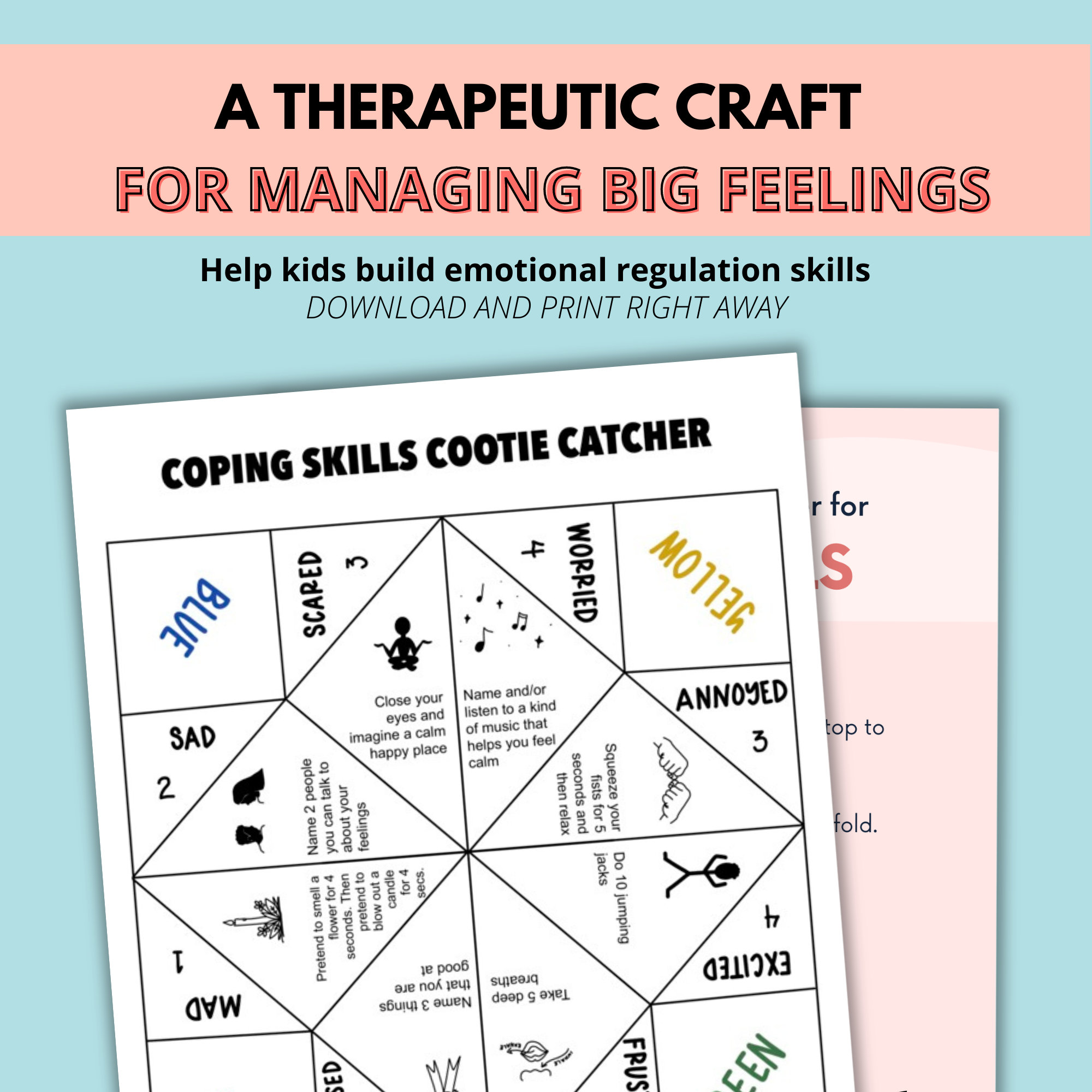 Kids Therapy Craft Activity, Therapy Resources, Coping Skills Game ...