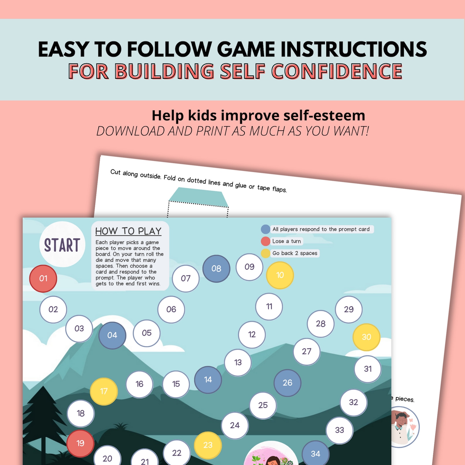 Self-esteem Board Game: Mental Health Therapy and Counseling ...