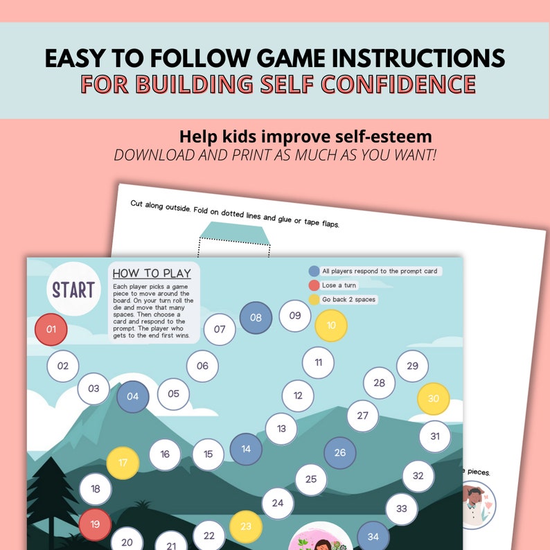 Self-esteem Board Game: Mental Health Therapy and Counseling ...