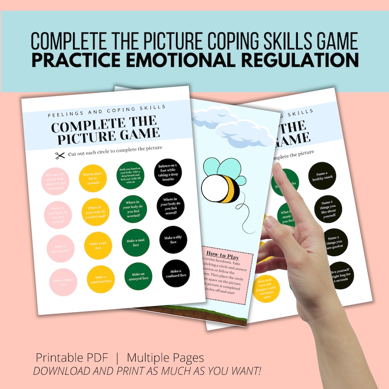 Coping Skills Printable, Feelings Activity, Mental Health Game, Anxiety ...