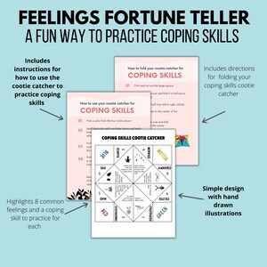 Coping Skills Cootie Catcher Fortune Teller: Kids Mental Health Therapy ...