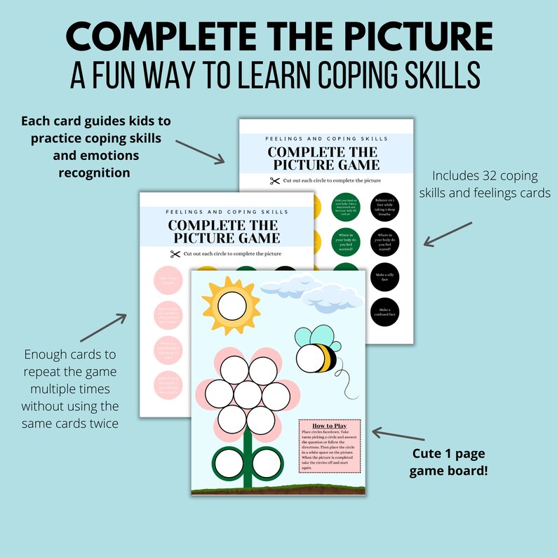 Coping Skills Printable, Feelings Activity, Mental Health Game, Anxiety ...