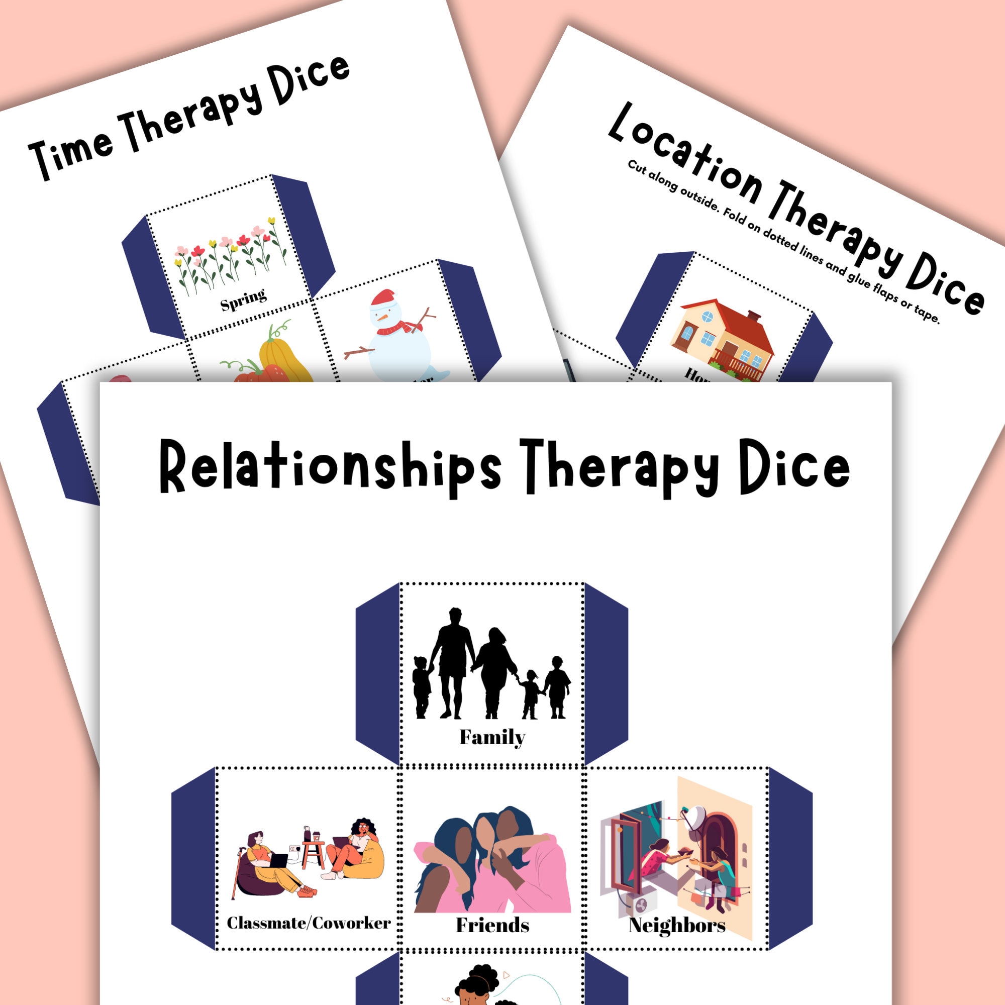 Therapy Conversation Activity, Therapy Resources, Printable Story Cubes ...