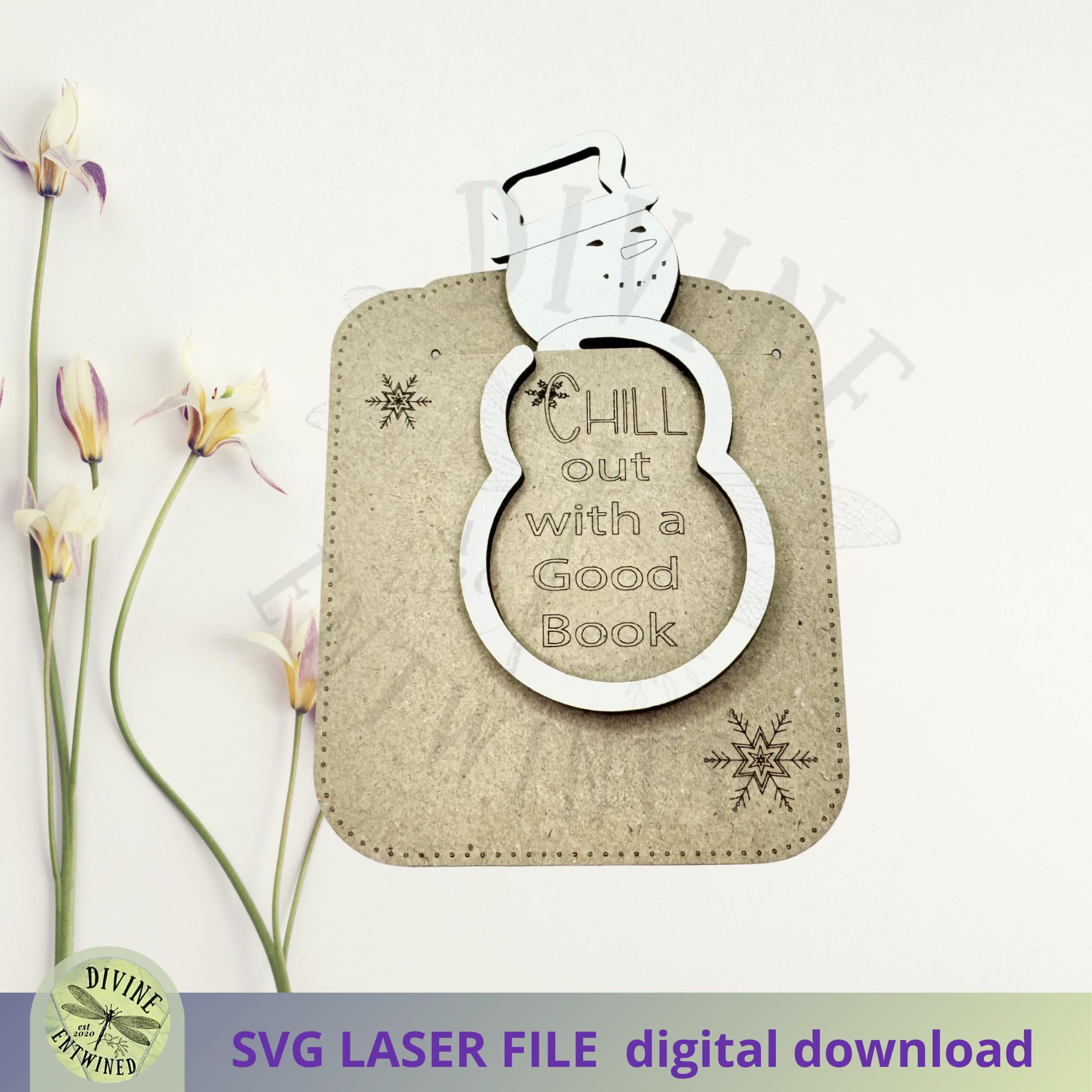 Snowman Bookmark SVG File: Laser Cut Paperclip Design (digital Download ...
