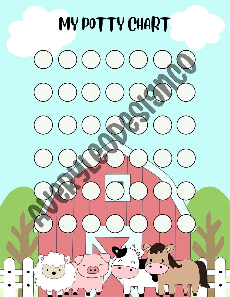 Farm Potty Training Chart - Etsy