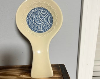 Longaberger Pottery Woven Traditions Spoon Rest Cream Color With ...