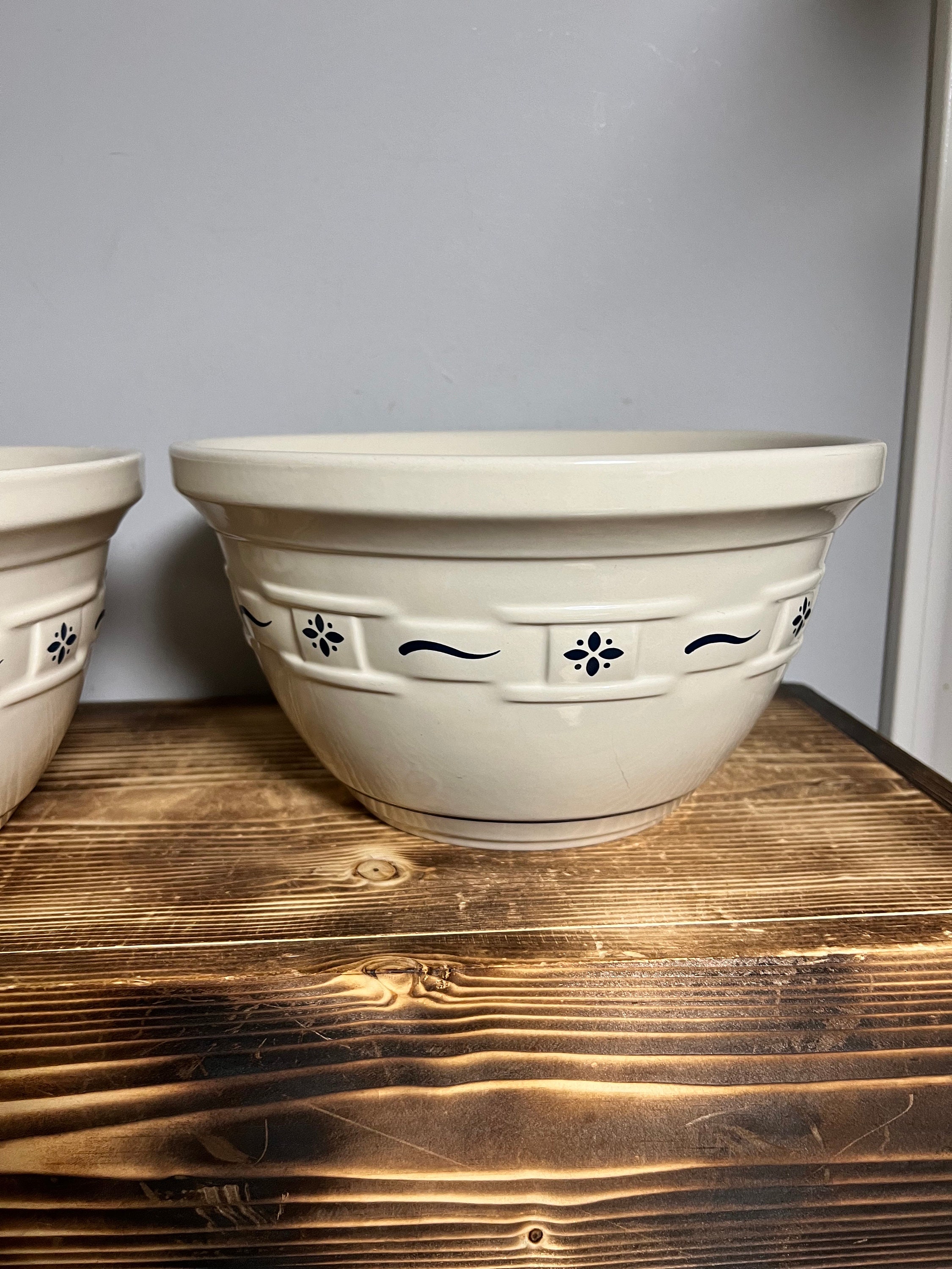 Longaberger Pottery Set of 3 Mixing Bowls - Etsy