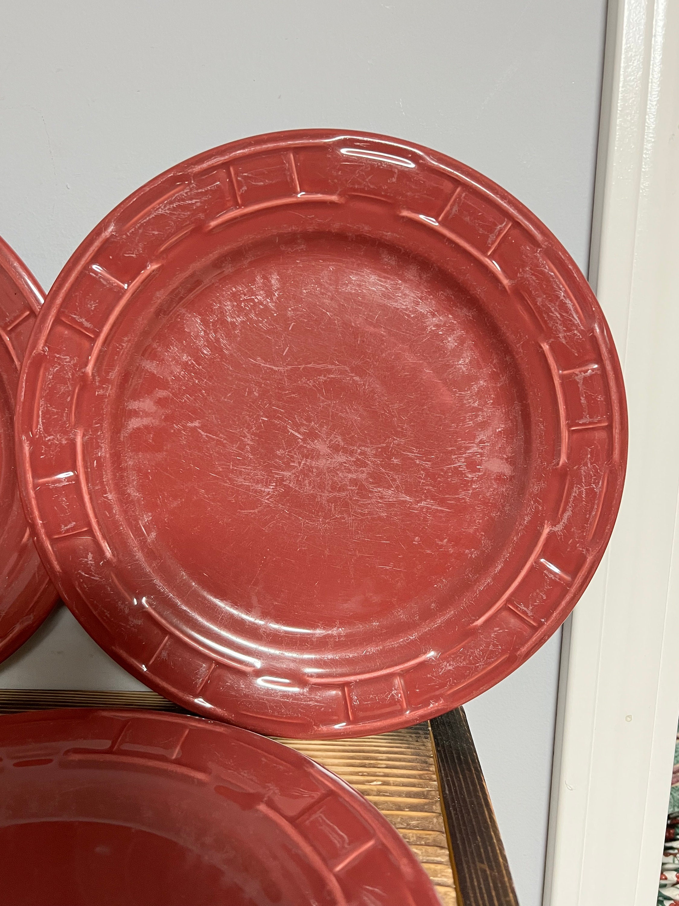 Longaberger 10” Dinner Plates With Lots of Wear - Etsy