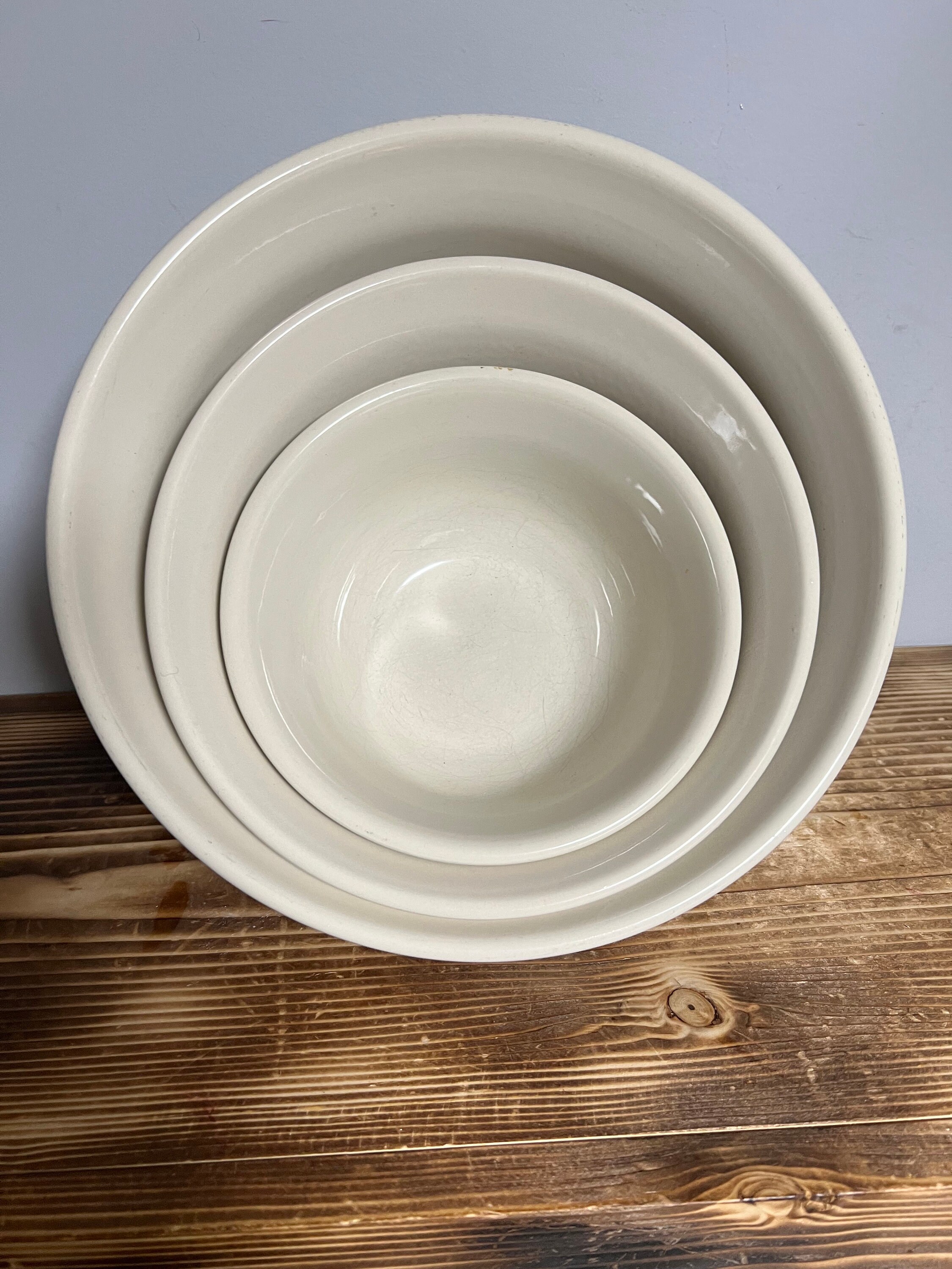 Longaberger Pottery Set of 3 Mixing Bowls - Etsy