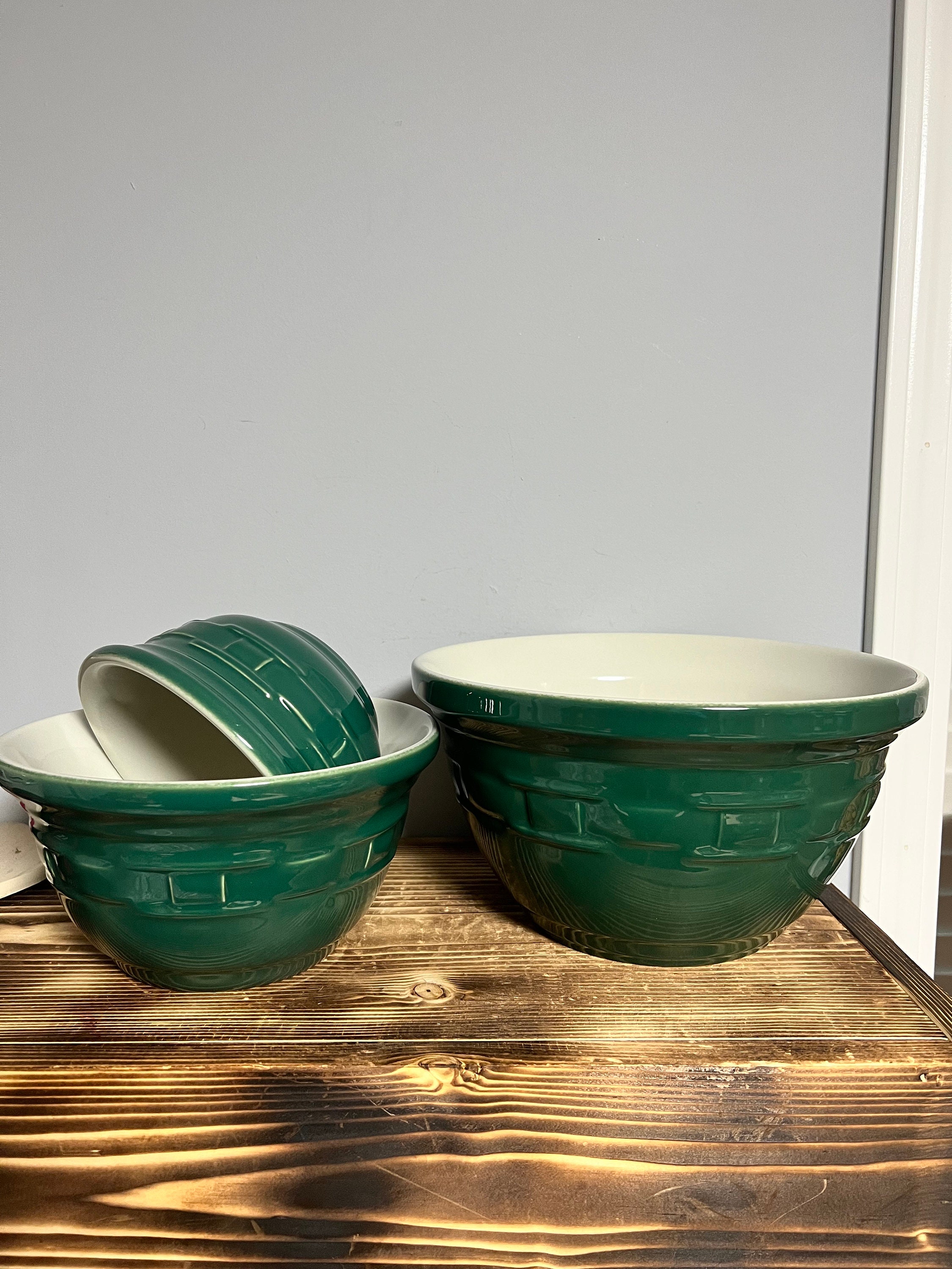 Longaberger Pottery Set of 3 Mixing Bowls - Etsy
