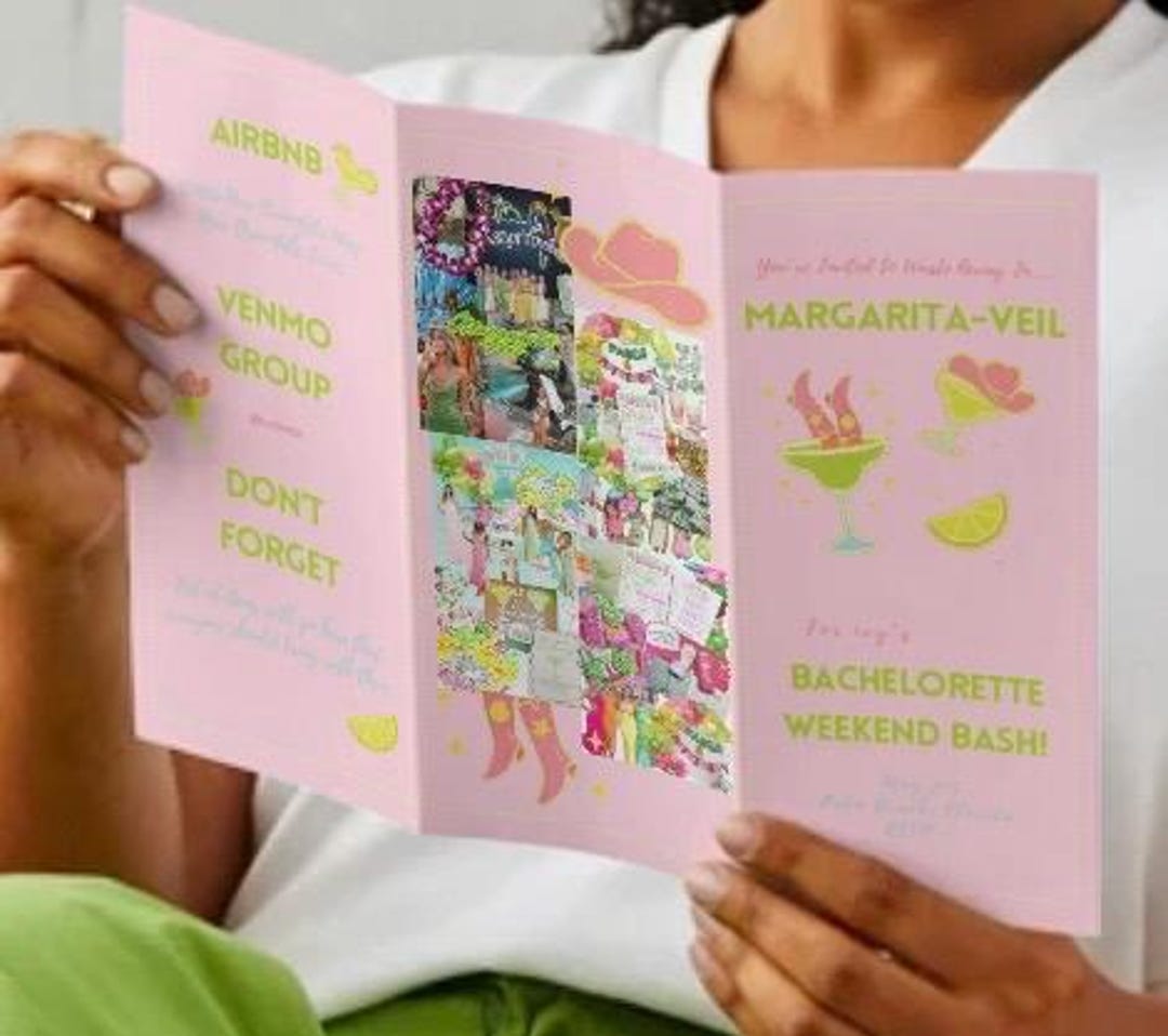 Editable Bachelorette Weekend Itinerary Brochure | Canva Template ...