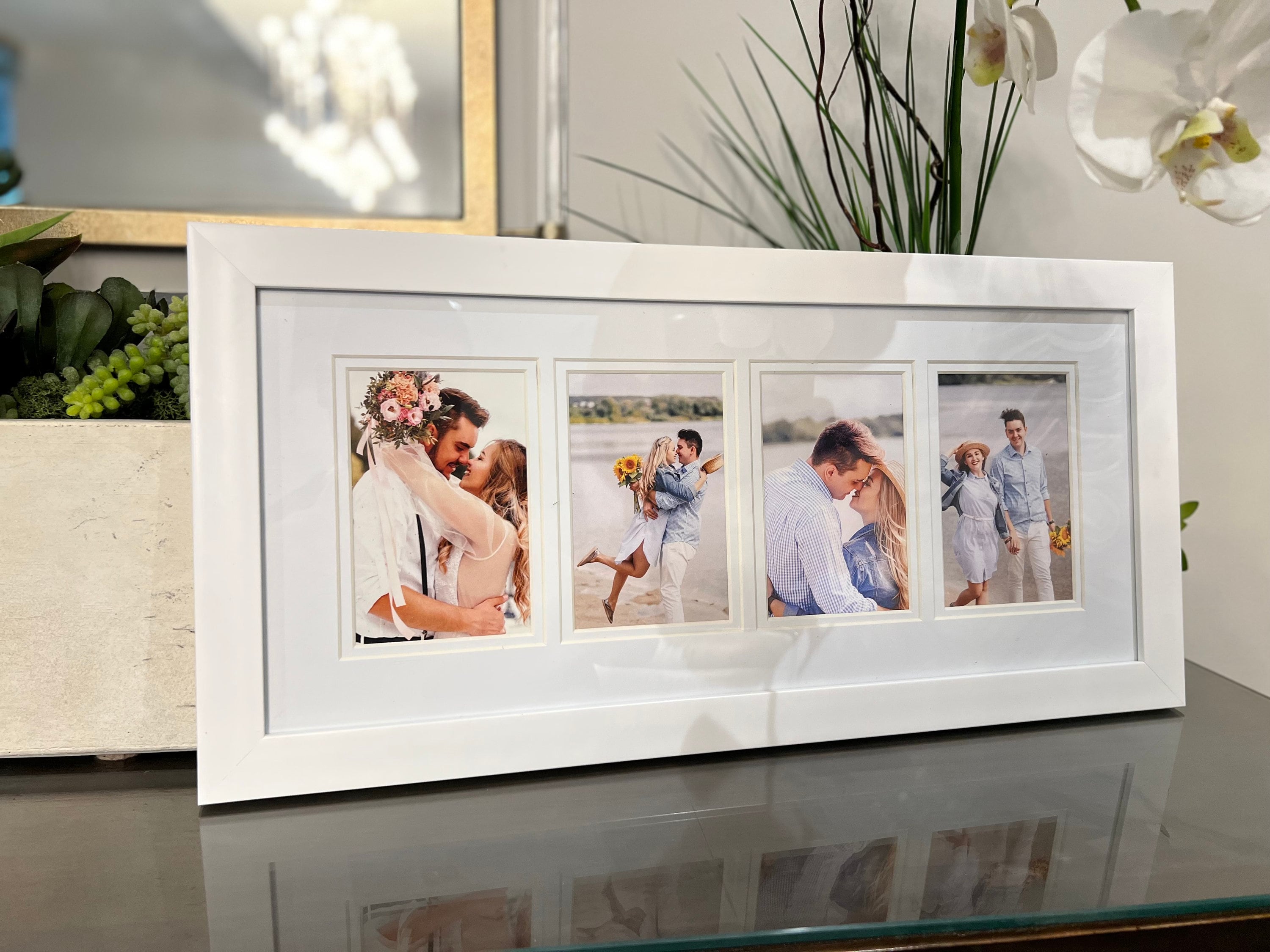 White Photo Frame / 4 Openings Photo Frame / Wedding Photo - Etsy