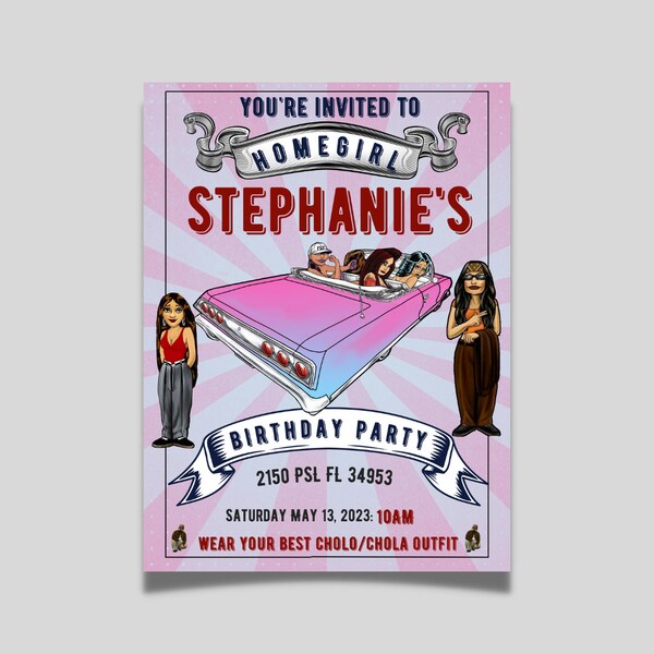 Chola Party Invitation Template - Etsy