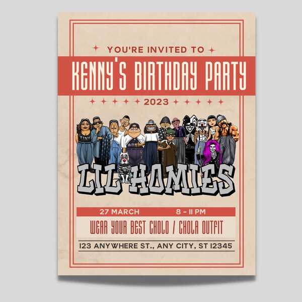 Cholo Party Invitation Template - Etsy
