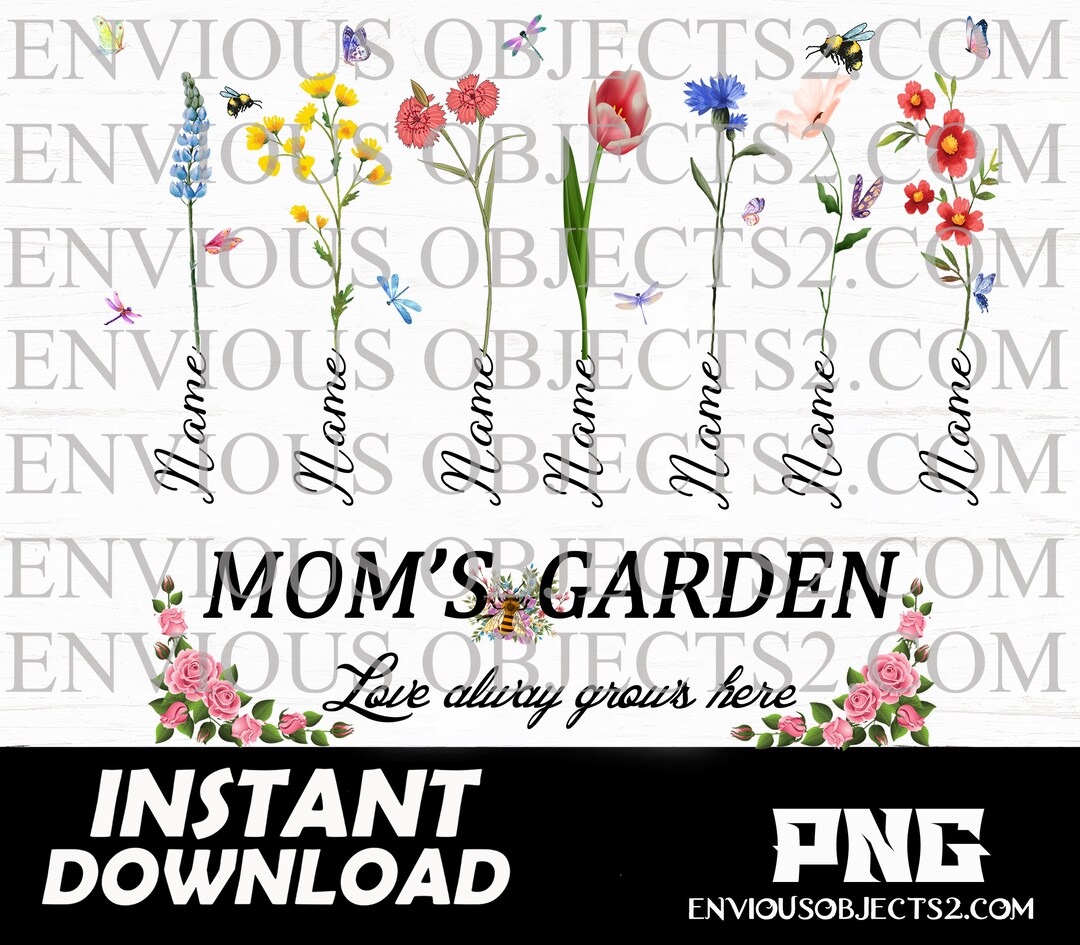 Moms Garden, Grandma's Garden, Mimi's Garden, Personalized Mother Day ...