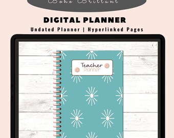 Digital Teacher Planner UNDATED Neutral Stars - Etsy
