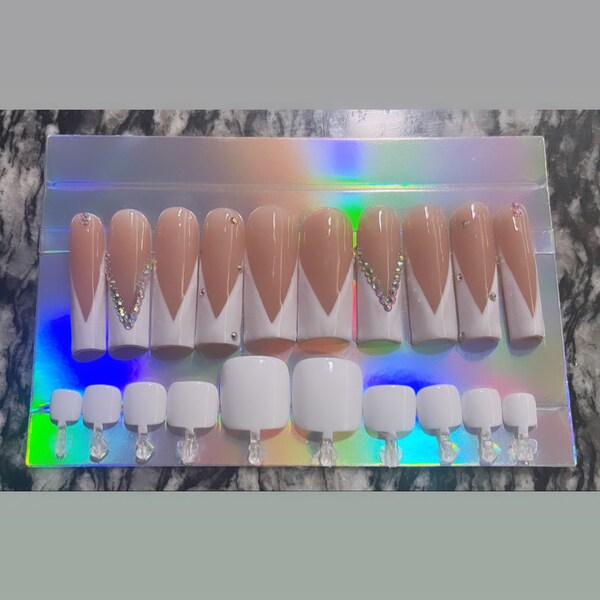 V Cut Press on Acrylic Nails - Etsy