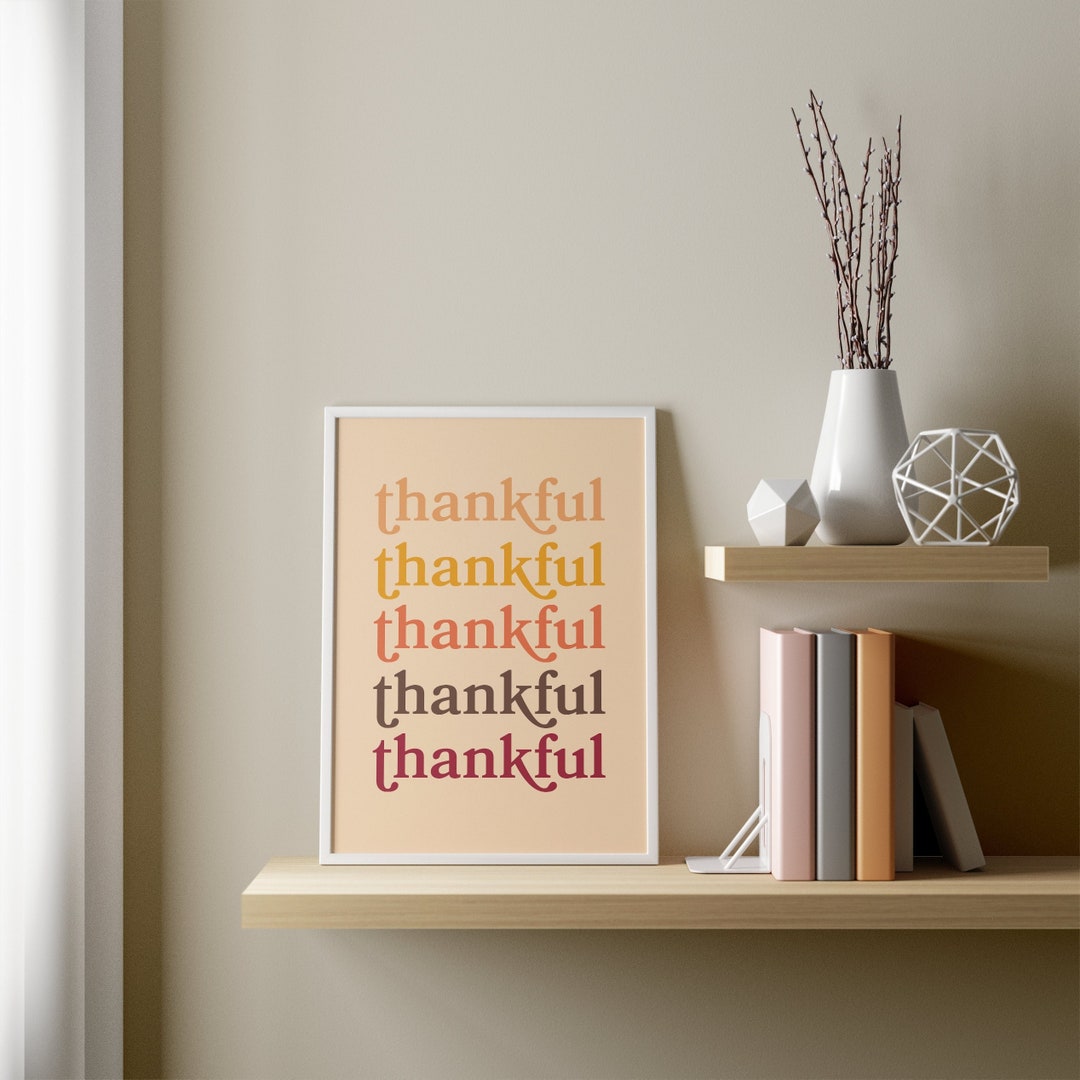 Thankful Wall Art | Thankful Boho Art Print | Thankful Printable ...