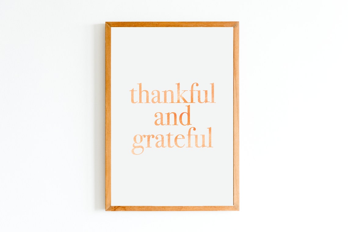 Thankful and Grateful Print | Thanksgiving Wall Art | Thanksgiving ...