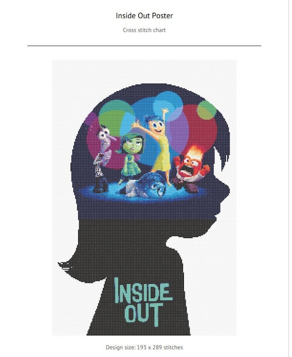 Inside Out Poster Cross Stitch Pattern - Etsy