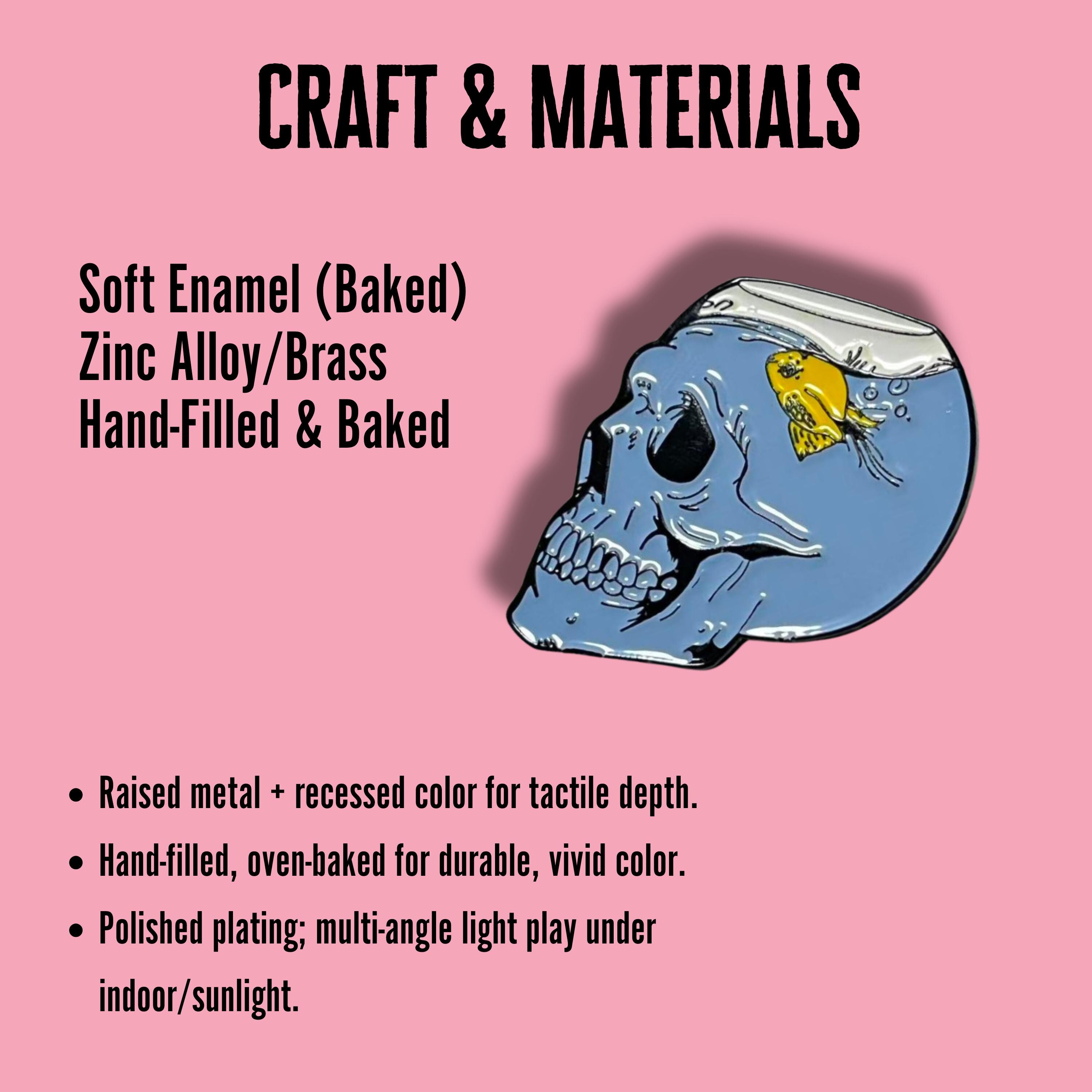 Skull Fishbowl Enamel Pin — Pastel Blue Skull With Goldfish, Aquarium ...