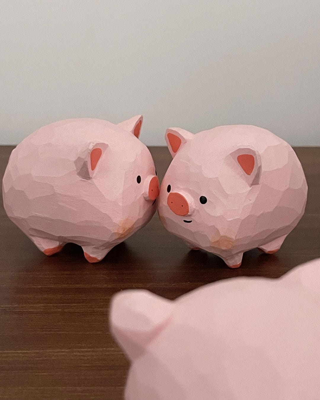 Handcrafted Wooden Pig Figurine, Unique Home Decor Ornament, Decorative ...