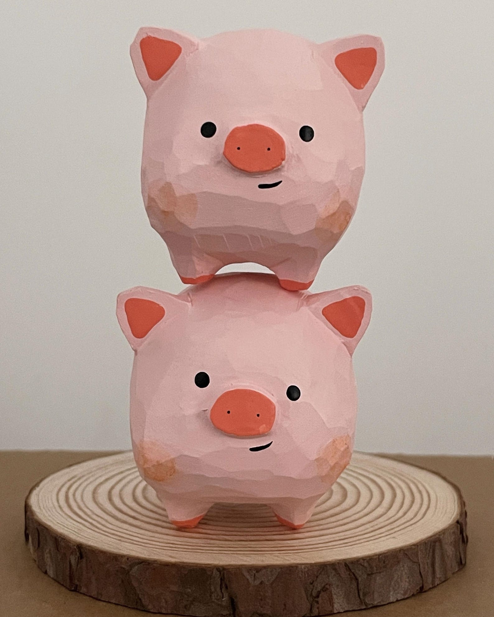 Handcrafted Wooden Pig Figurine, Unique Home Decor Ornament, Decorative ...