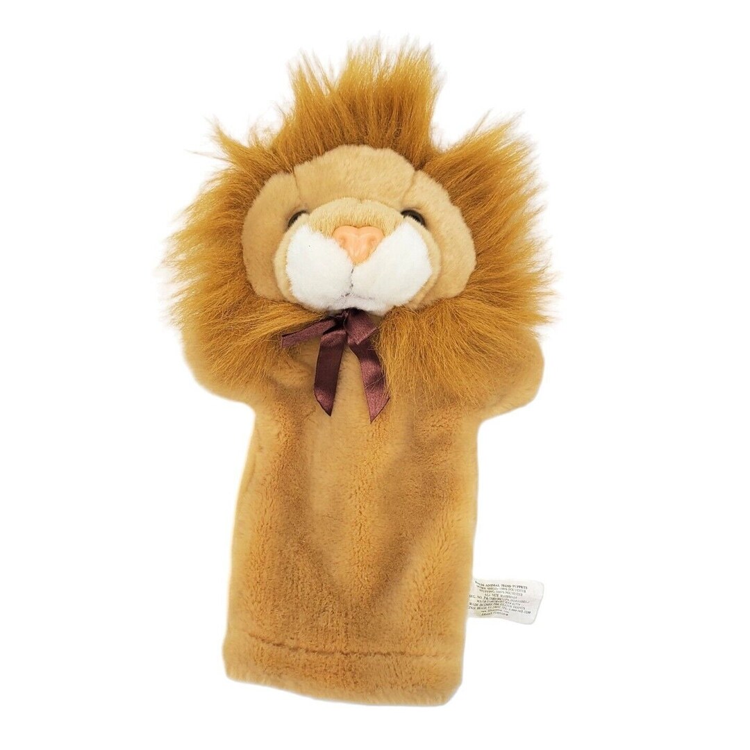 Vintage Lillian Vernon Hand Puppet Lion 019136 Plush Stuff Animal Head ...