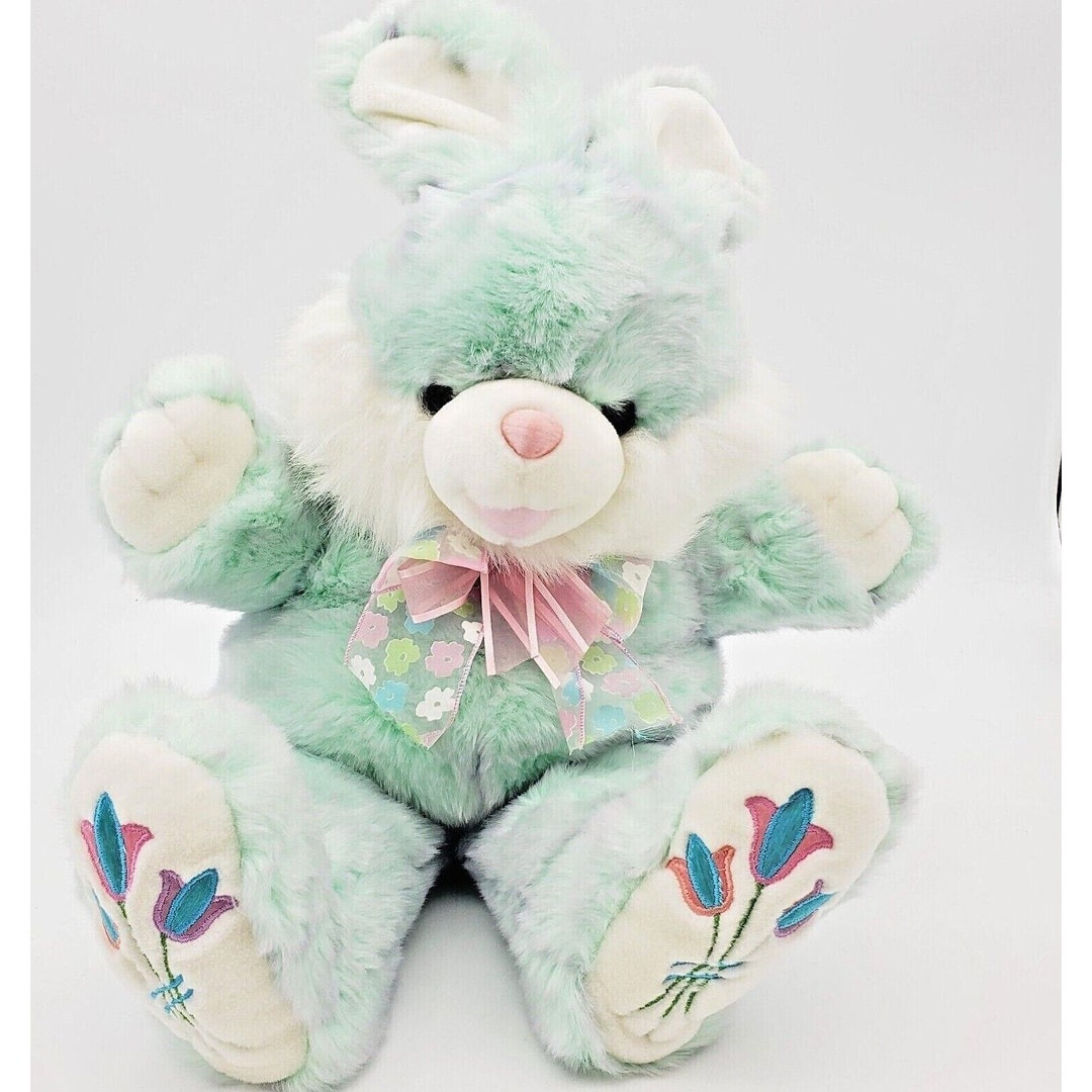 VTG Dan Dee Hoppy Hopster 28" Large EASTER BUNNY Mint Green Tulip ...