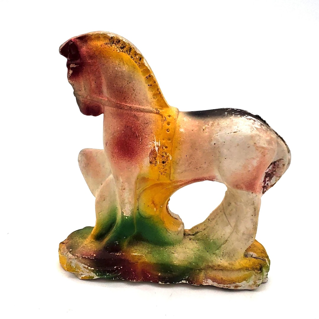Vintage Carnival Chalkware Horse Figurine Painted Pony Statue - Etsy